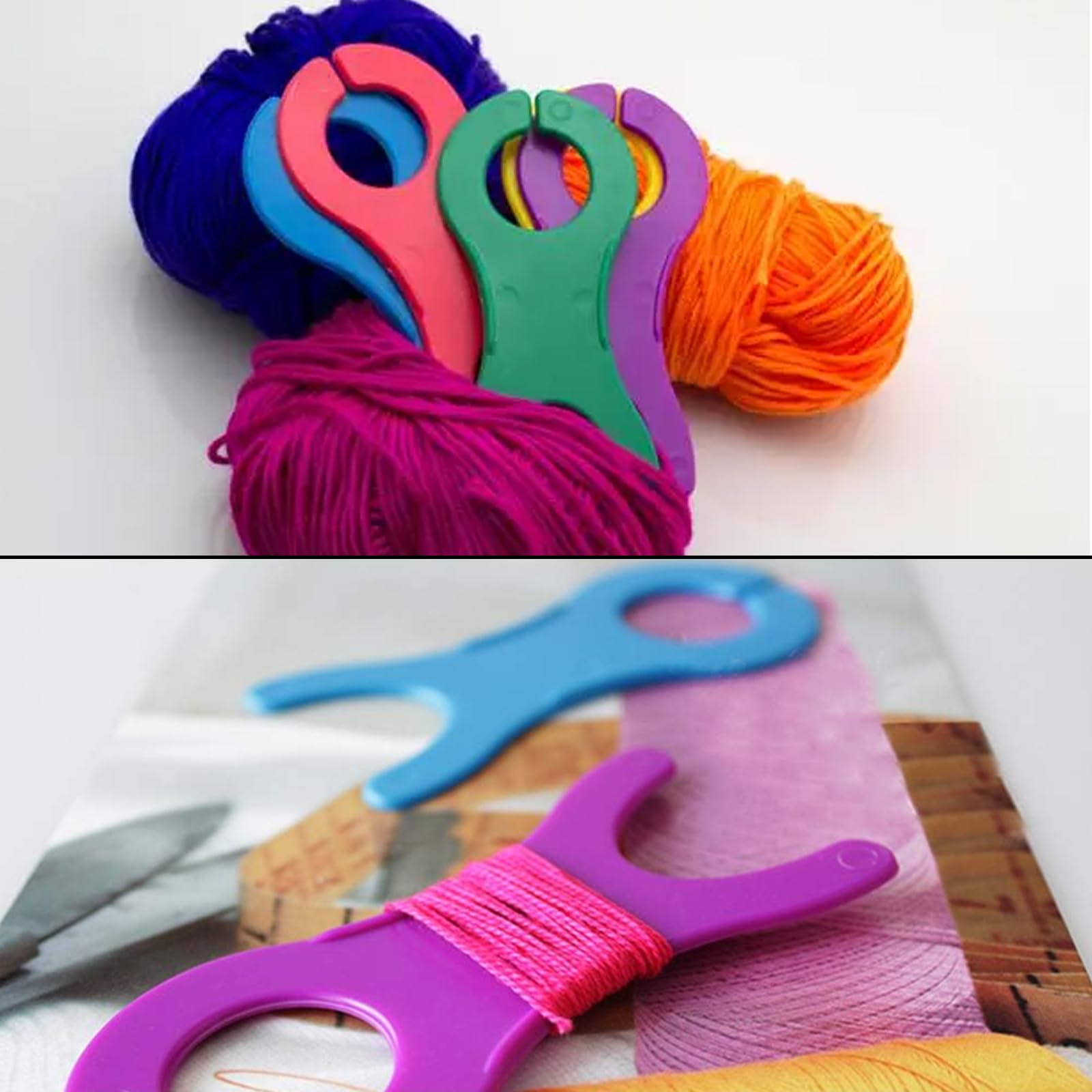Snapklik.com : Pack Of 40 Large Yarn Bobbins, 5 Color Cross Stitch ...