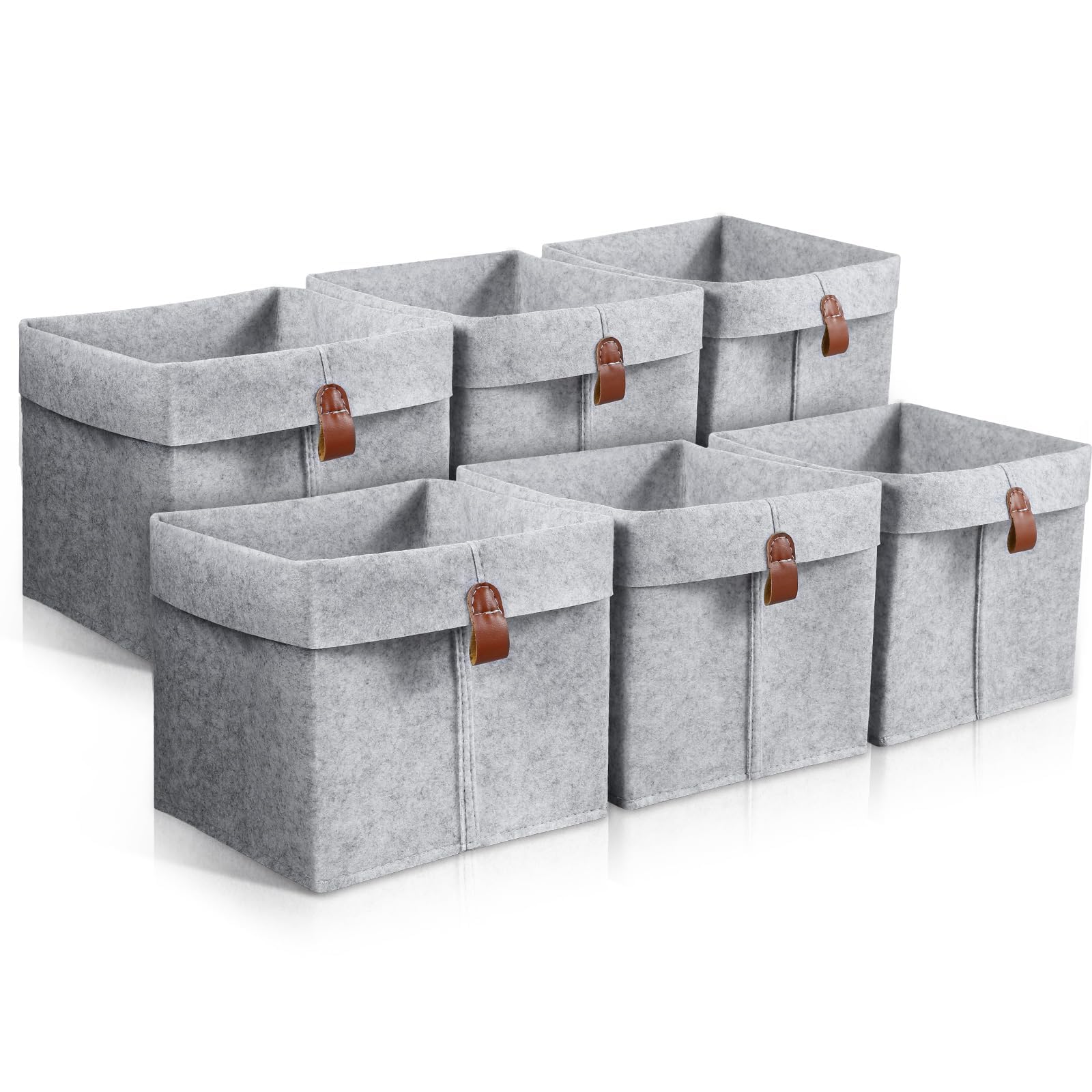 Amazon.com - 6Pcs Storage Cubes Felt Fabric Cube Storage Bins Cloth ...