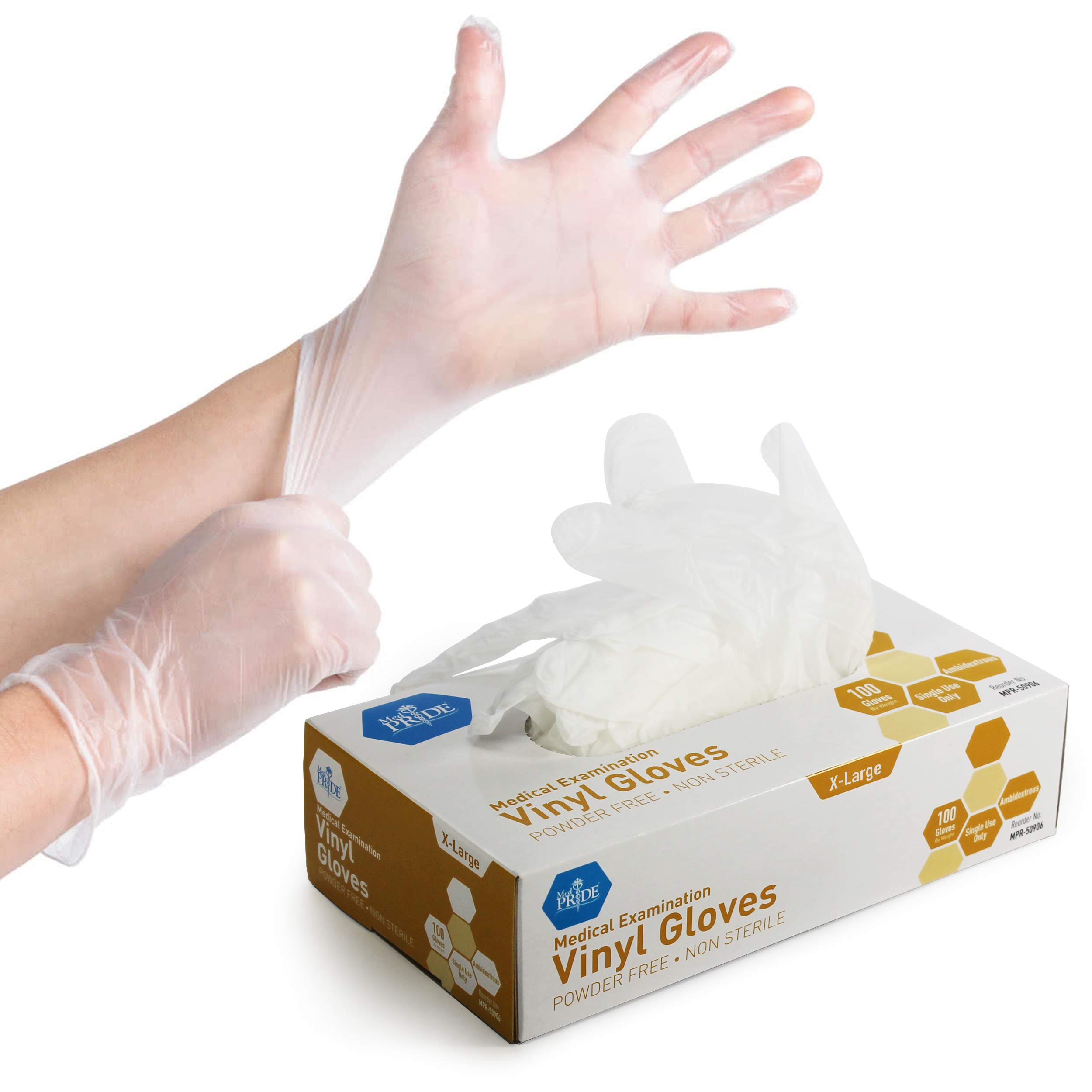 Snapklik.com : MED PRIDE Medpride Medical Vinyl Examination Gloves