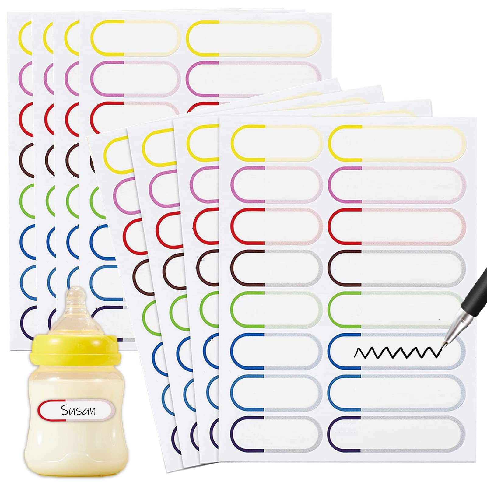 Amazon.com : 128pcs Baby Bottle Waterproof Labels for Daycare Reusable ...