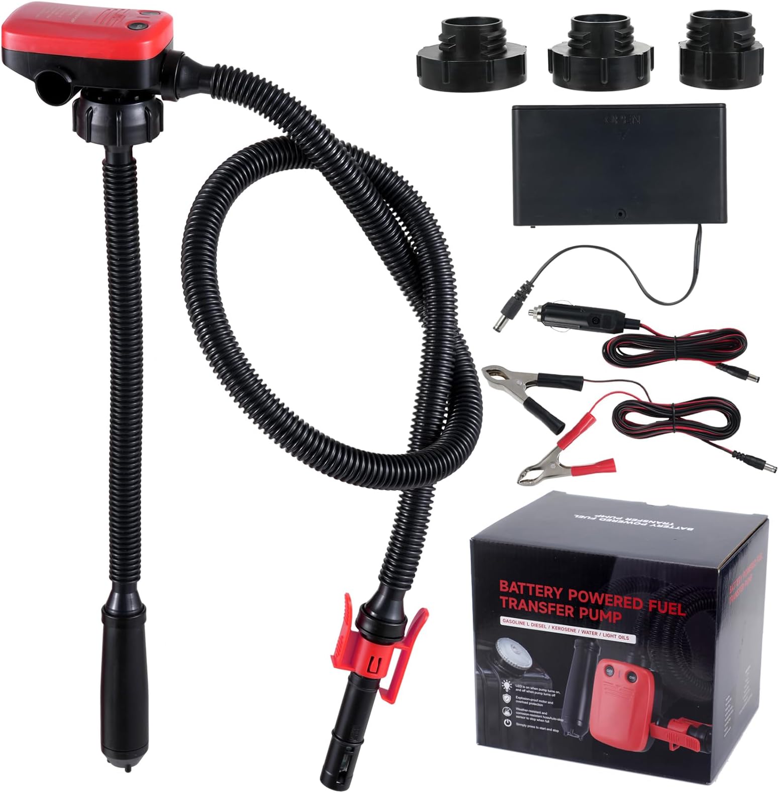 Aumotop 3.2 GPM Battery Powered Fuel Transfer Pump, with Auto-Stop ...
