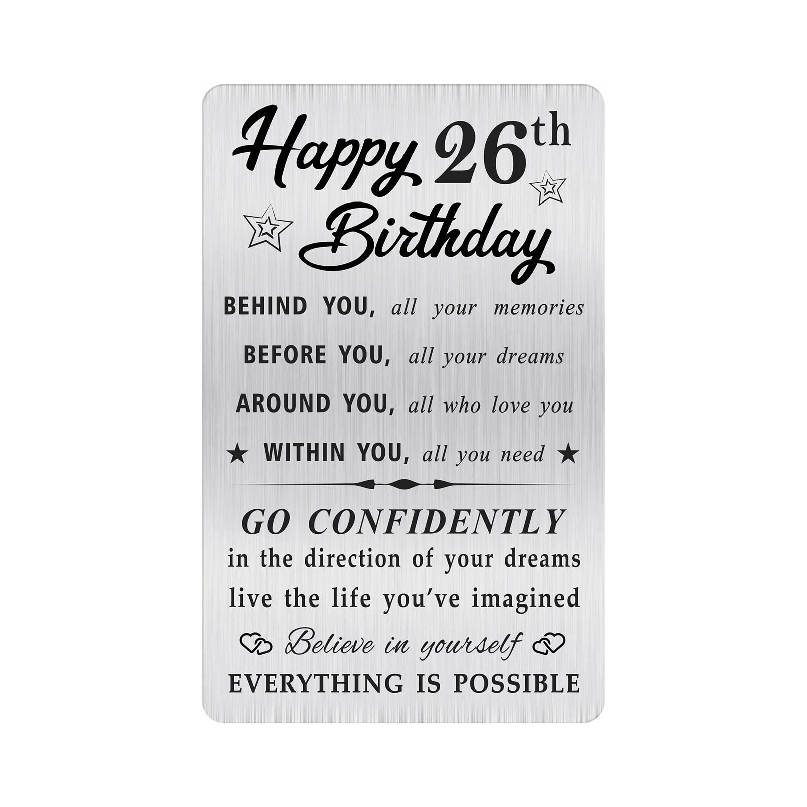 Amazon.com: MOQIYXL Happy 26th Birthday Card for Men Women, Small ...