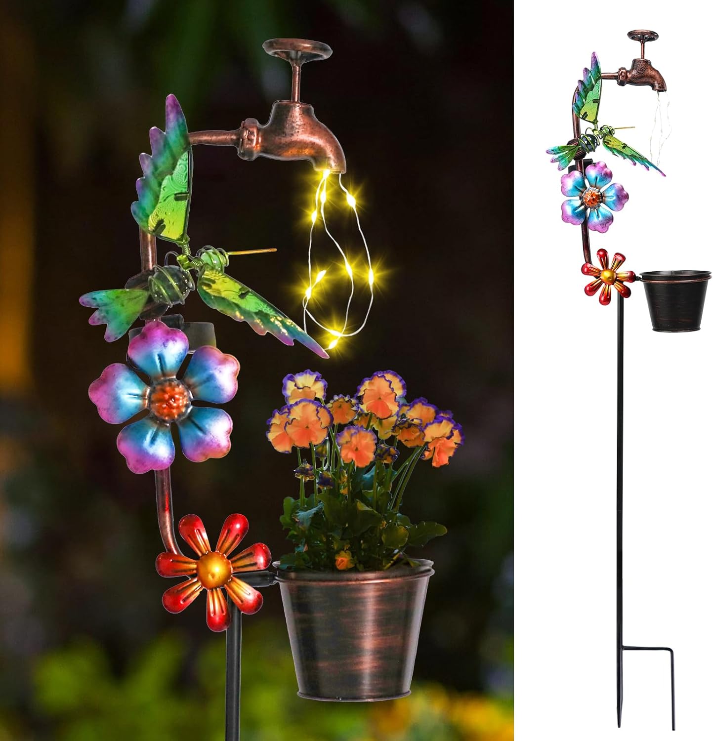 Bshine Solar Garden Lights Outdoor Decorative - Hummingbird Solar Stake ...
