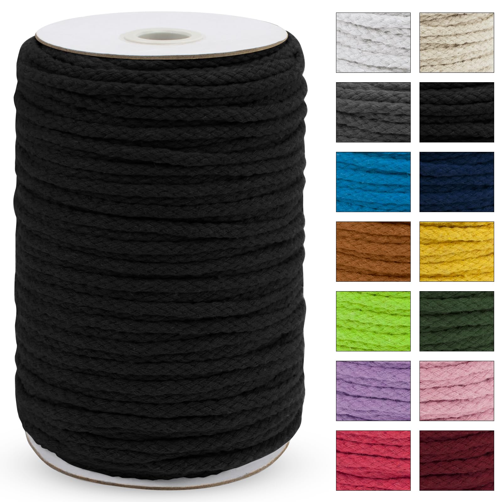 Amazon.com: JeogYong Braided Macrame Cord 5mm x 295ft, Natural 8-Strand ...