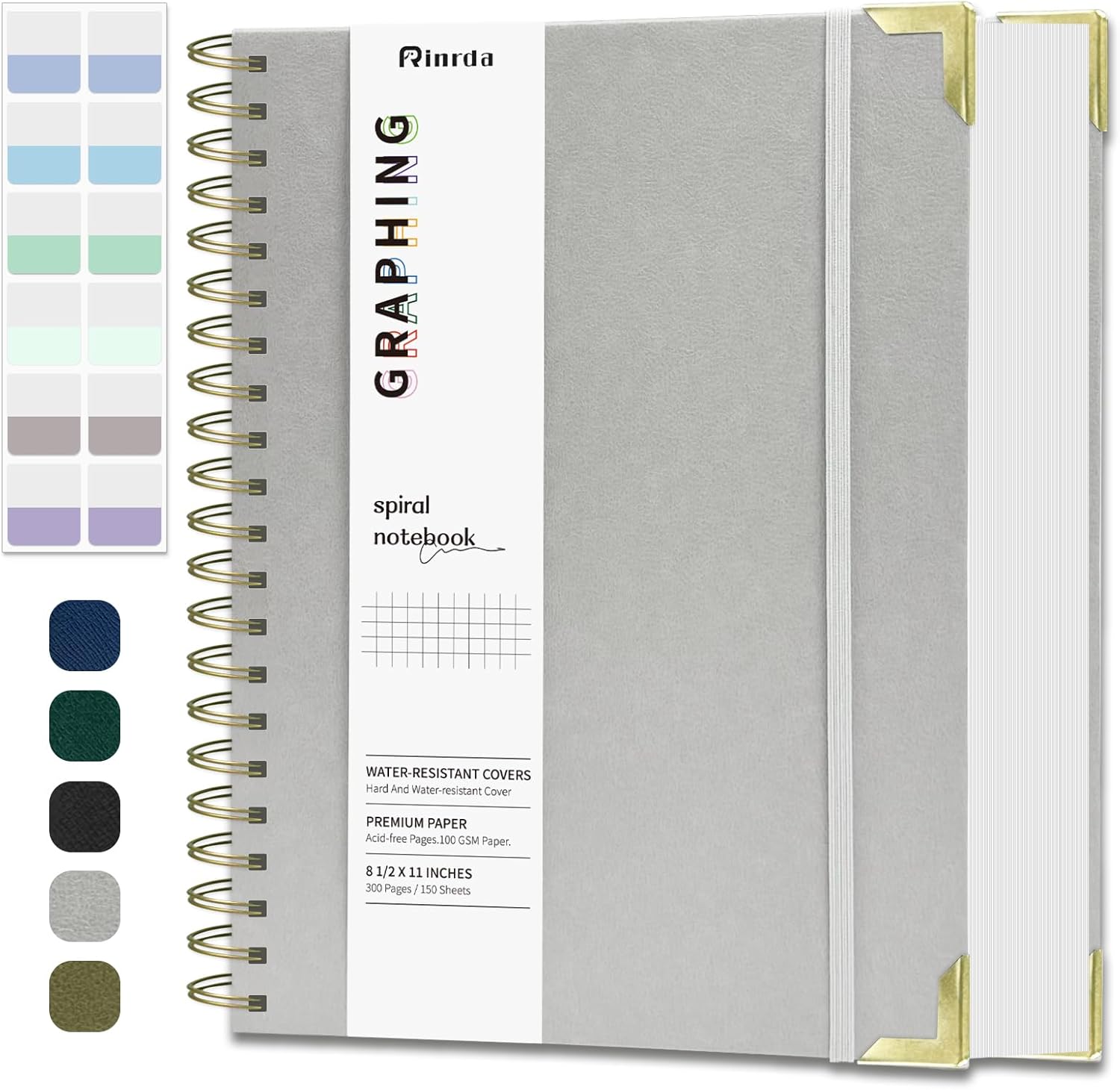 Amazon.com : Graph Paper Spiral Journal Notebook 8.5x11 300 Pages A4 ...