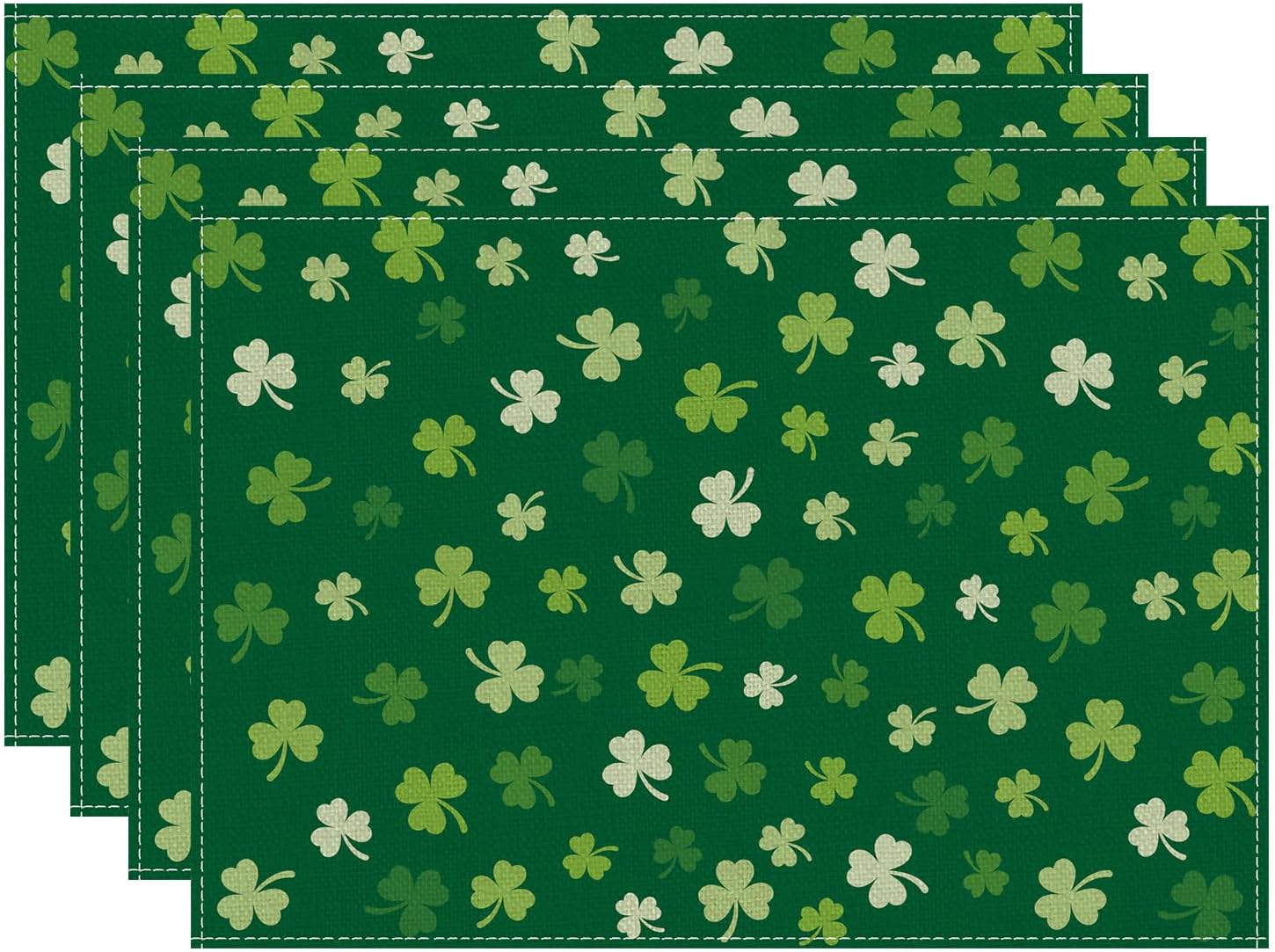 Amazon.com: BOTB LIHM St. Patrick's Day Green Shamrock Placemats Set of ...