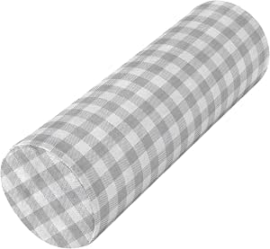 Amazon.com: TSENQUE Grey Gingham Checker Plaid Round Cervical Roll ...