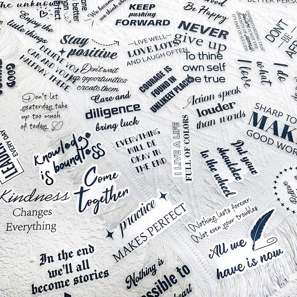 Amazon.com: 50Pcs Motivational Transparent Quote Stickers for ...