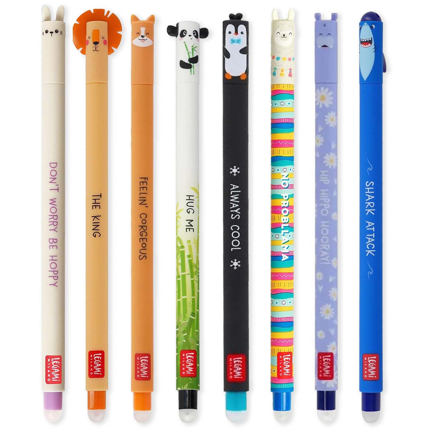 LEGAMI - Set of 8 Erasable Gel Pens with Thermosensitive Erase Ink ...