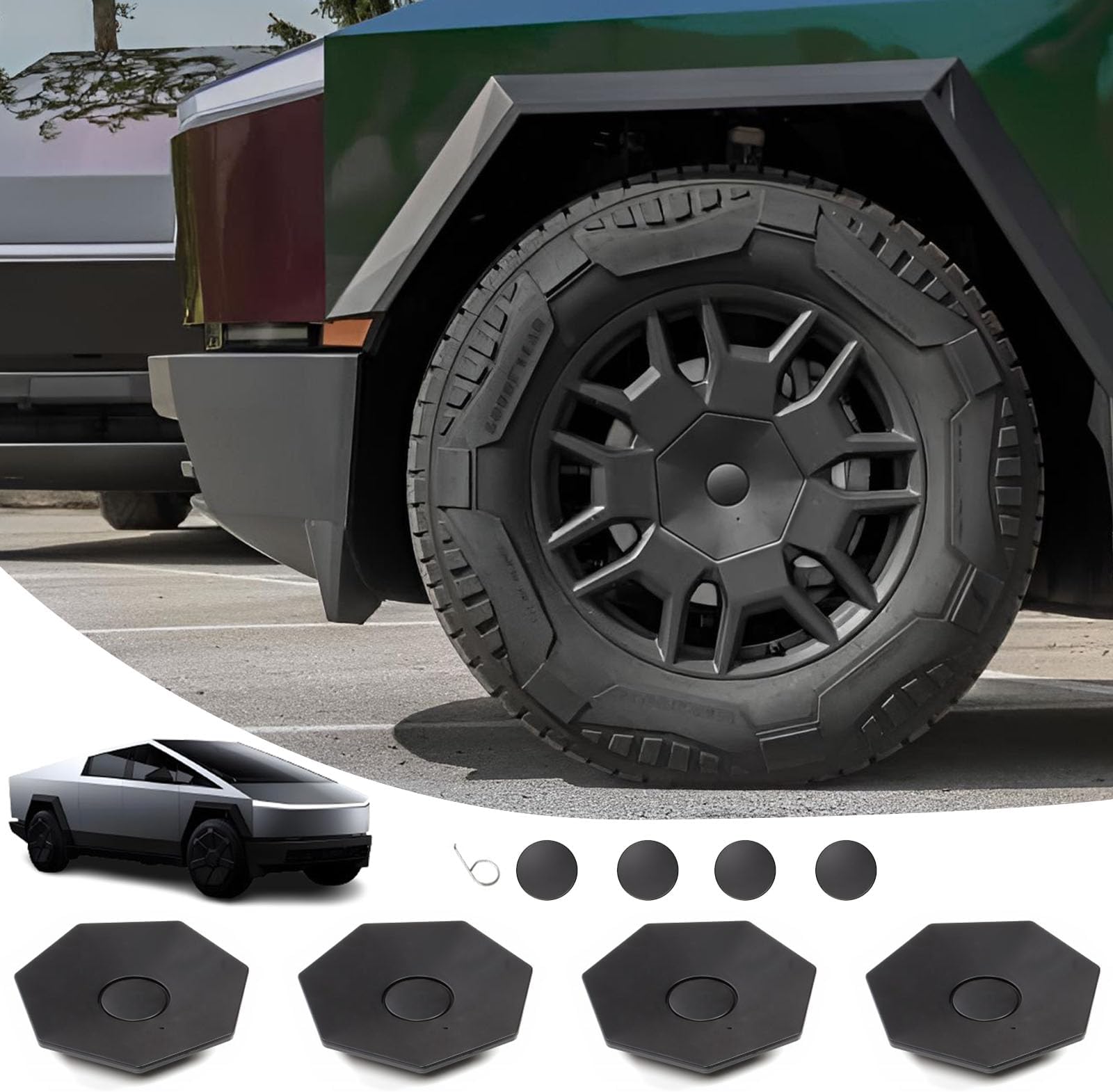 Amazon.com: CYBERTRUCKco Premium Hubcap Wheel Caps (Set of 4) - Durable ...