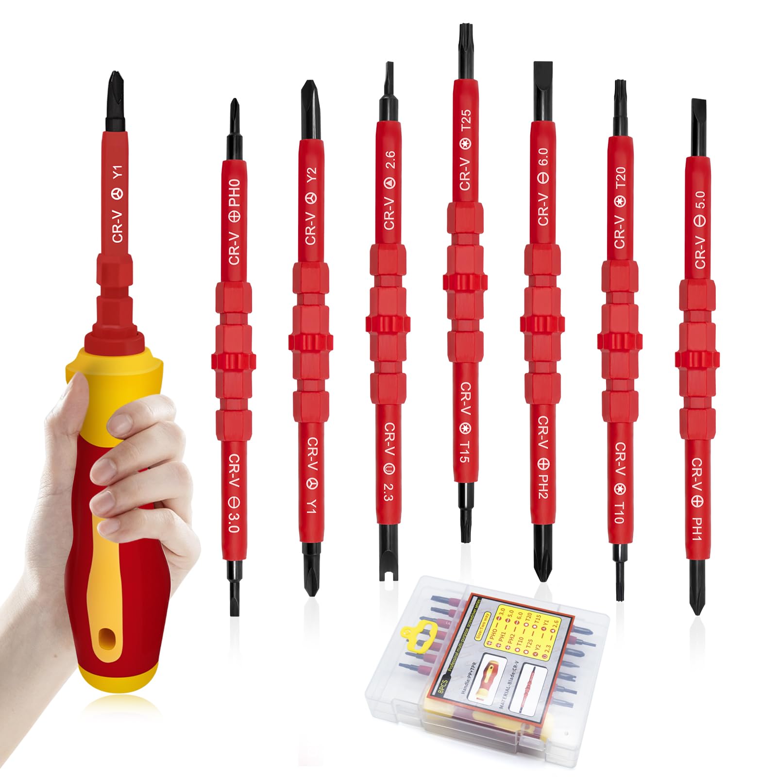 TRUEIN 8 Piece Precision Screwdriver Set, VDE Magnetic Screwdriver Sets ...
