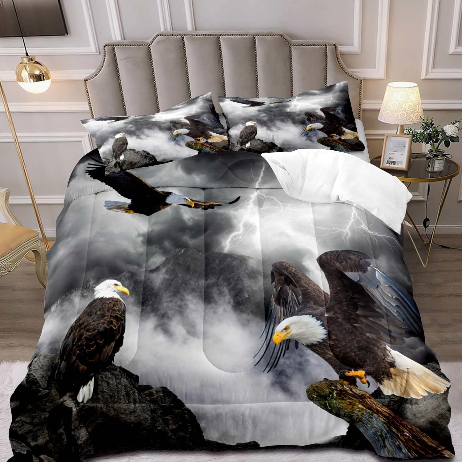 Amazon.com: LUVIVIHOME 3PCS Eagle Comforter Set King Size, Teenage Boys ...
