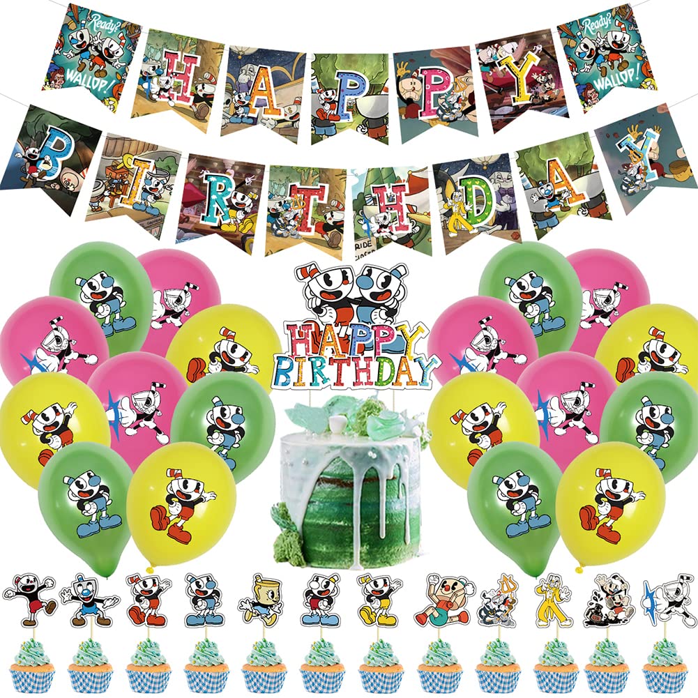 Cuphead Birthday Party Decorations Supplies Bestzy 32 Pieces Cuphead ...