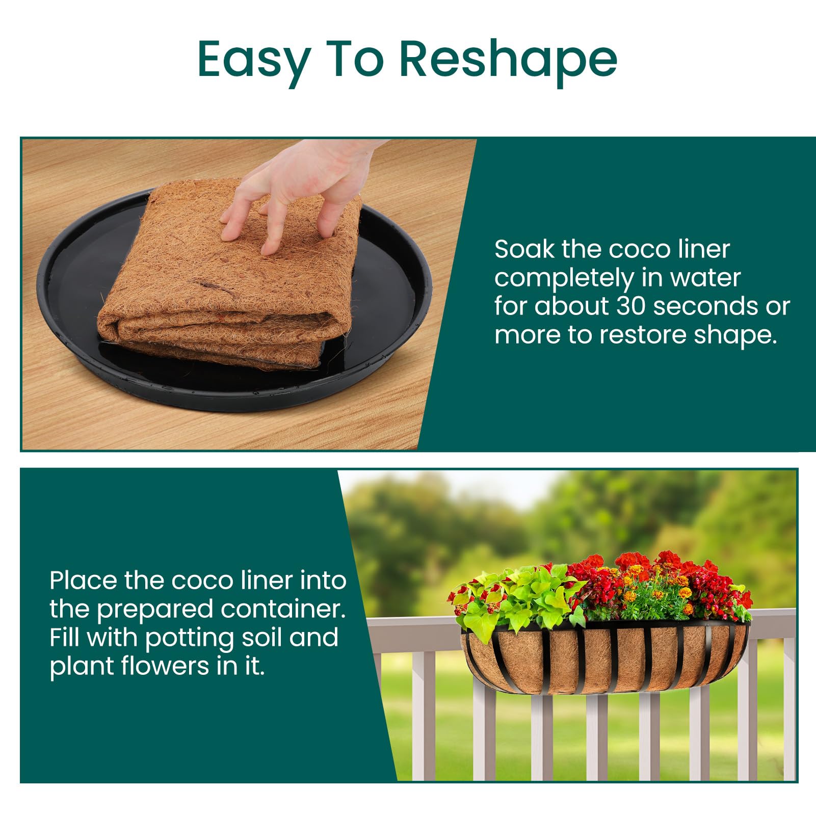 Snapklik.com : 4 Pcs 30 Inch Trough Coco Coir Liner Replaceable Coconut ...