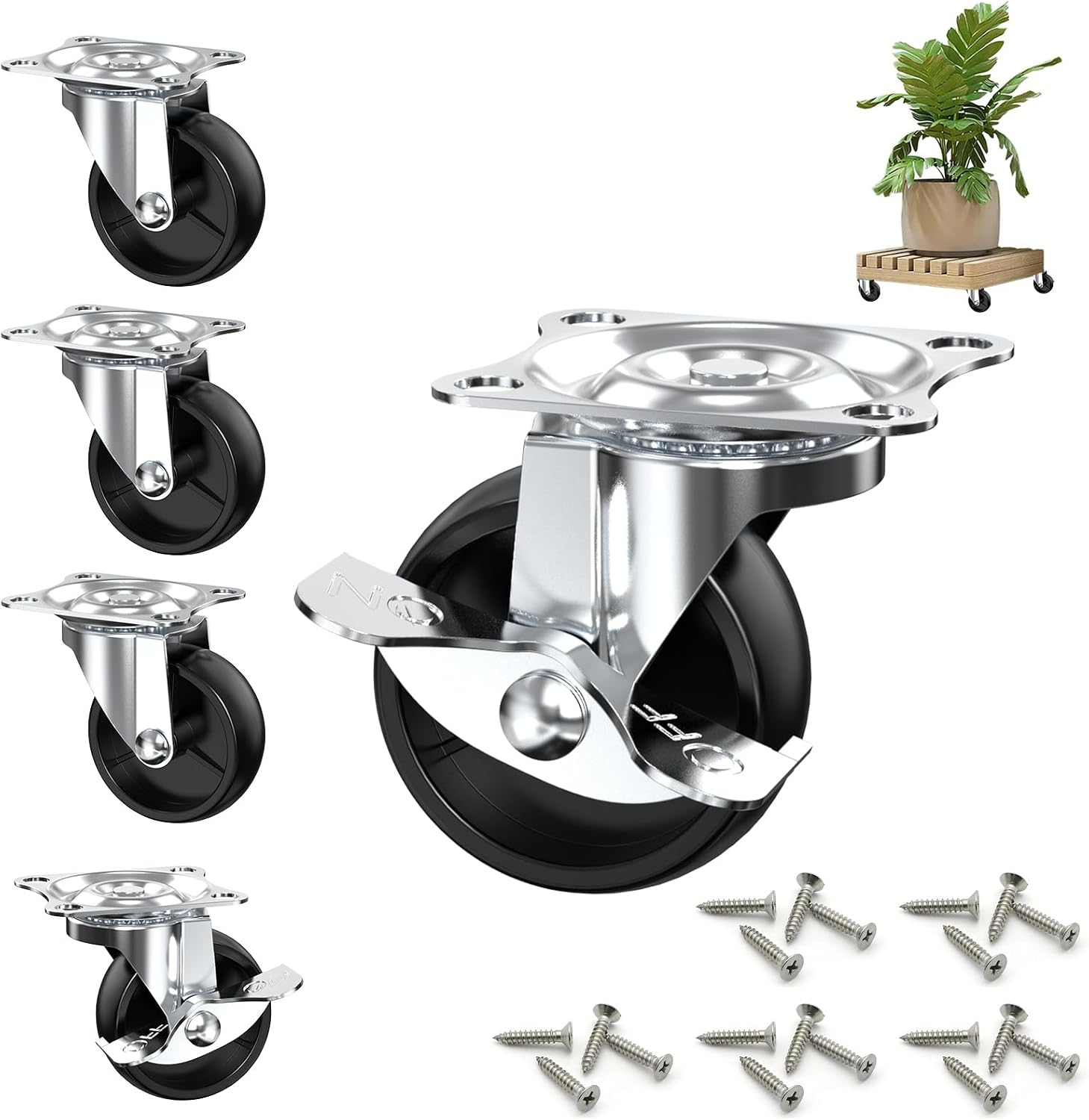 Amazon.com : KEUYE Plant Stand Wheels,1.5"" Outdoor Plant Stand Wheels ...