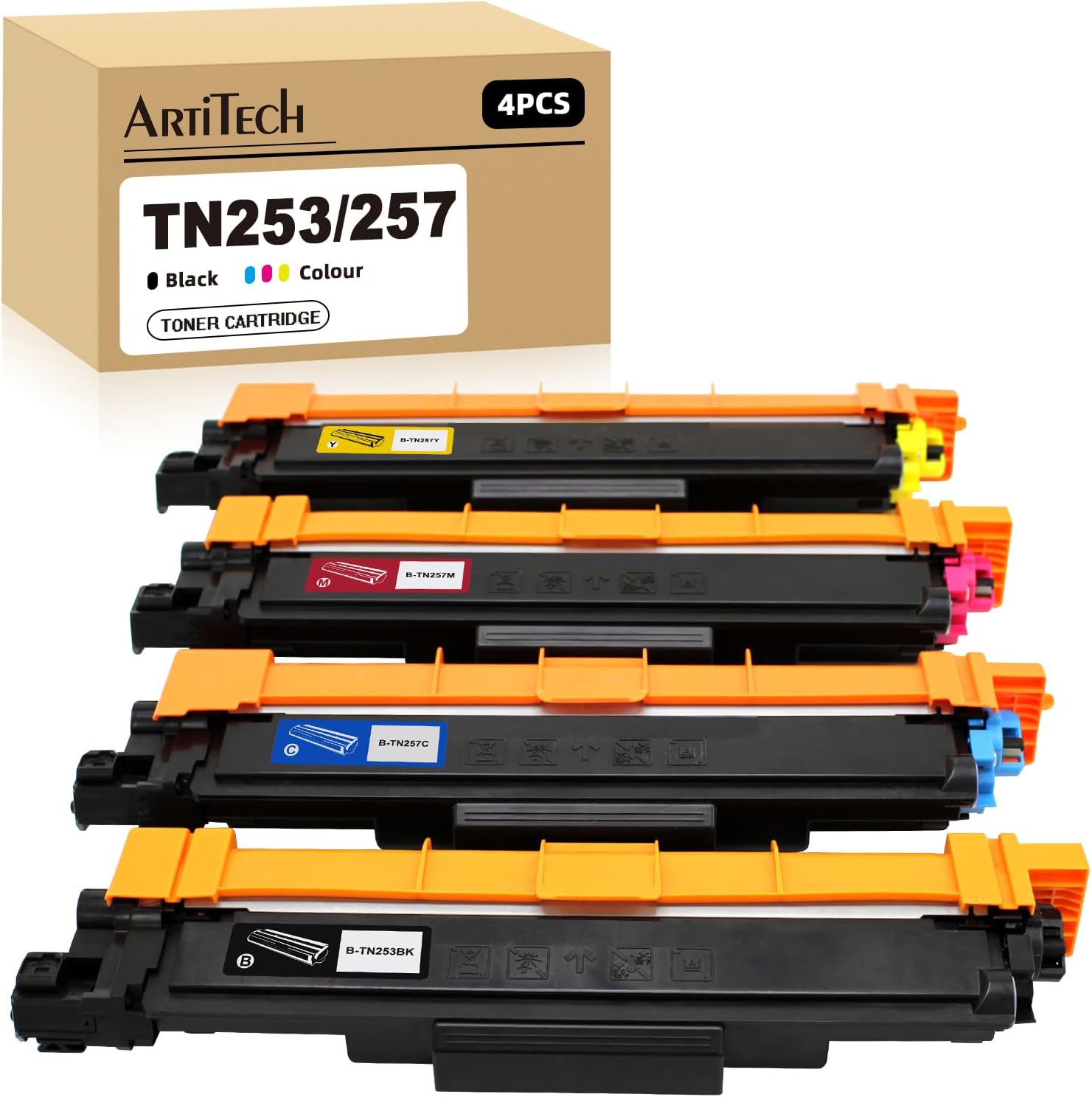 4 Pack Compatible TN253 TN257 Toner Cartridge for Brother DCP-L3510CDW ...