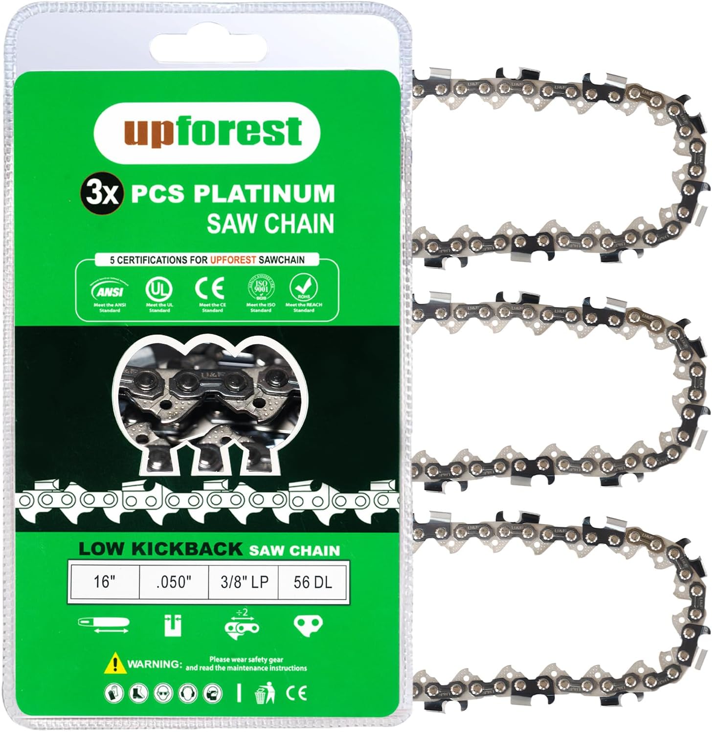 Amazon.com: Replacement For 16" Chainsaw Blade Chain GREENWORKS ...