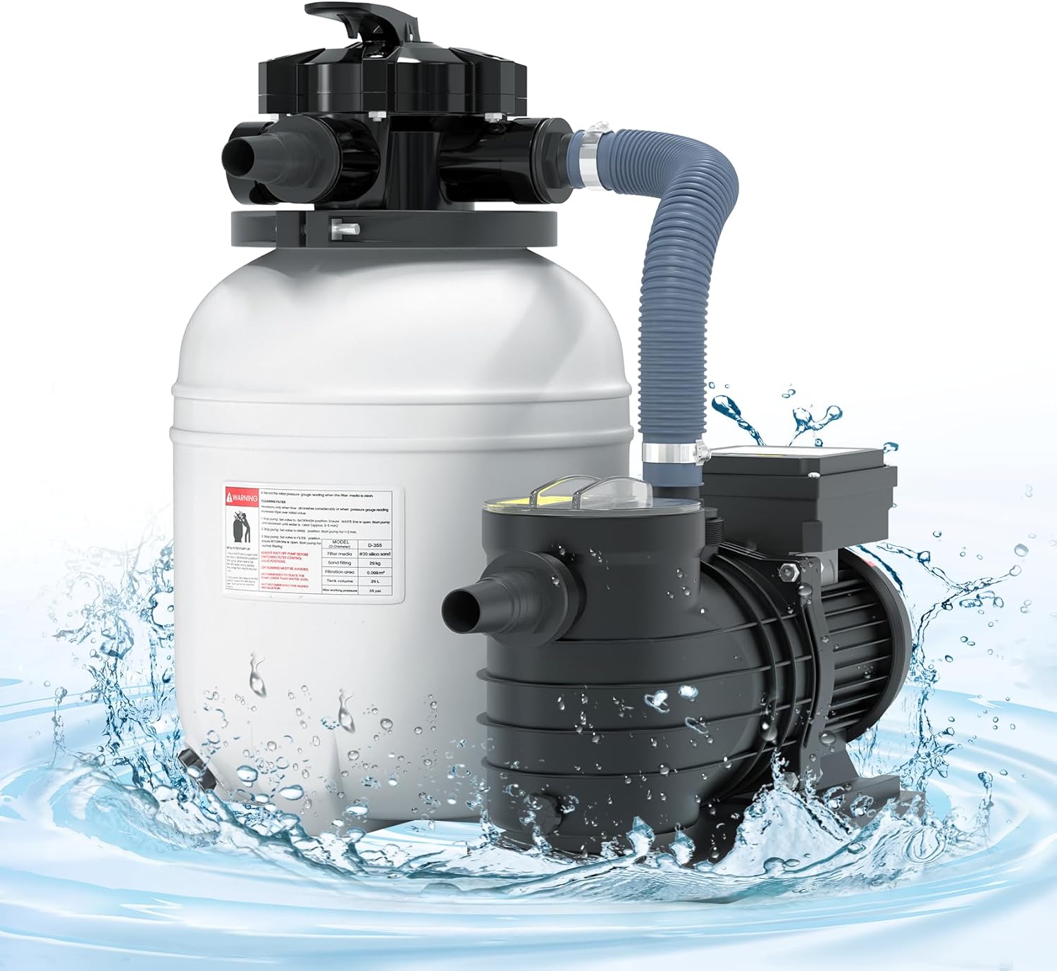 Amazon.com : Oswerpon Sand Filter Pump for Above Ground Pool with Timer ...