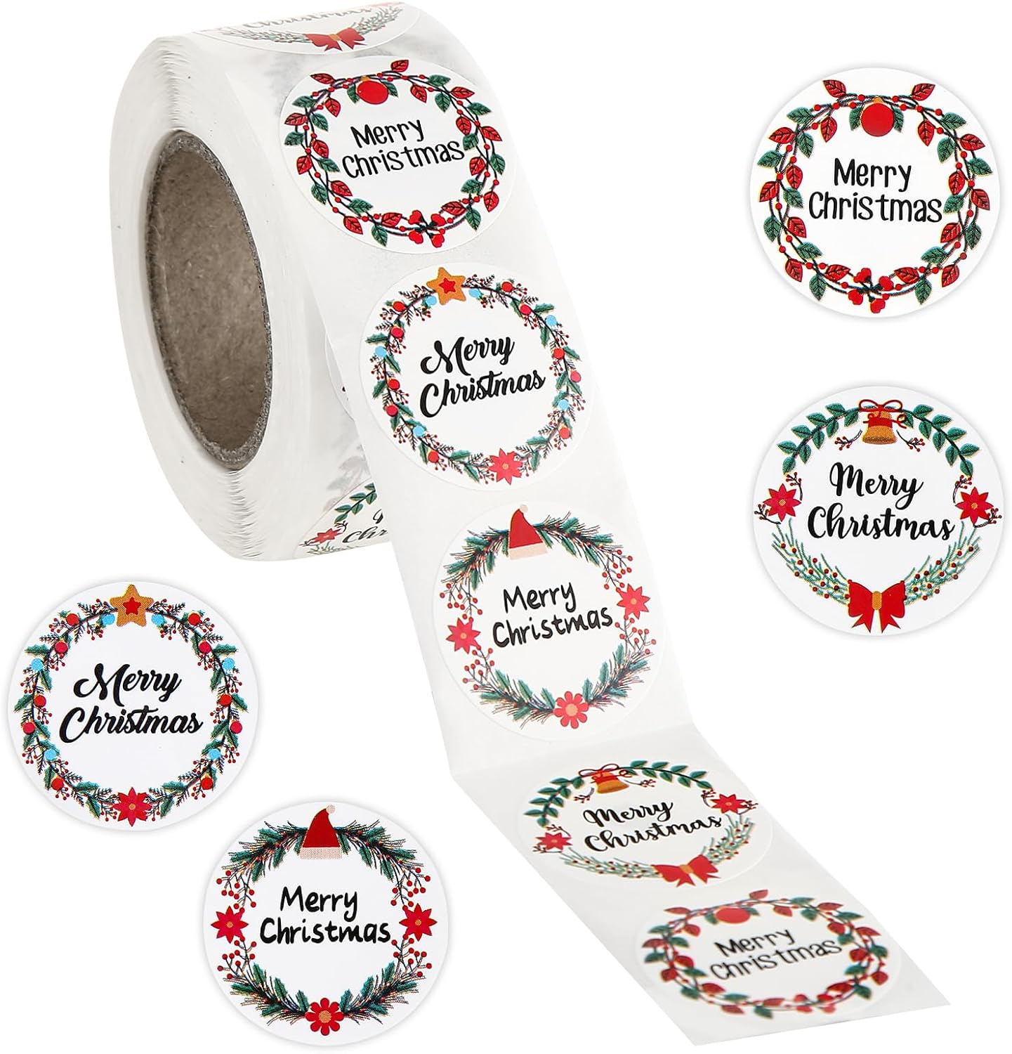 Amazon.com : 500 Pcs Merry Christmas Stickers for Envelopes, 1 Inch ...