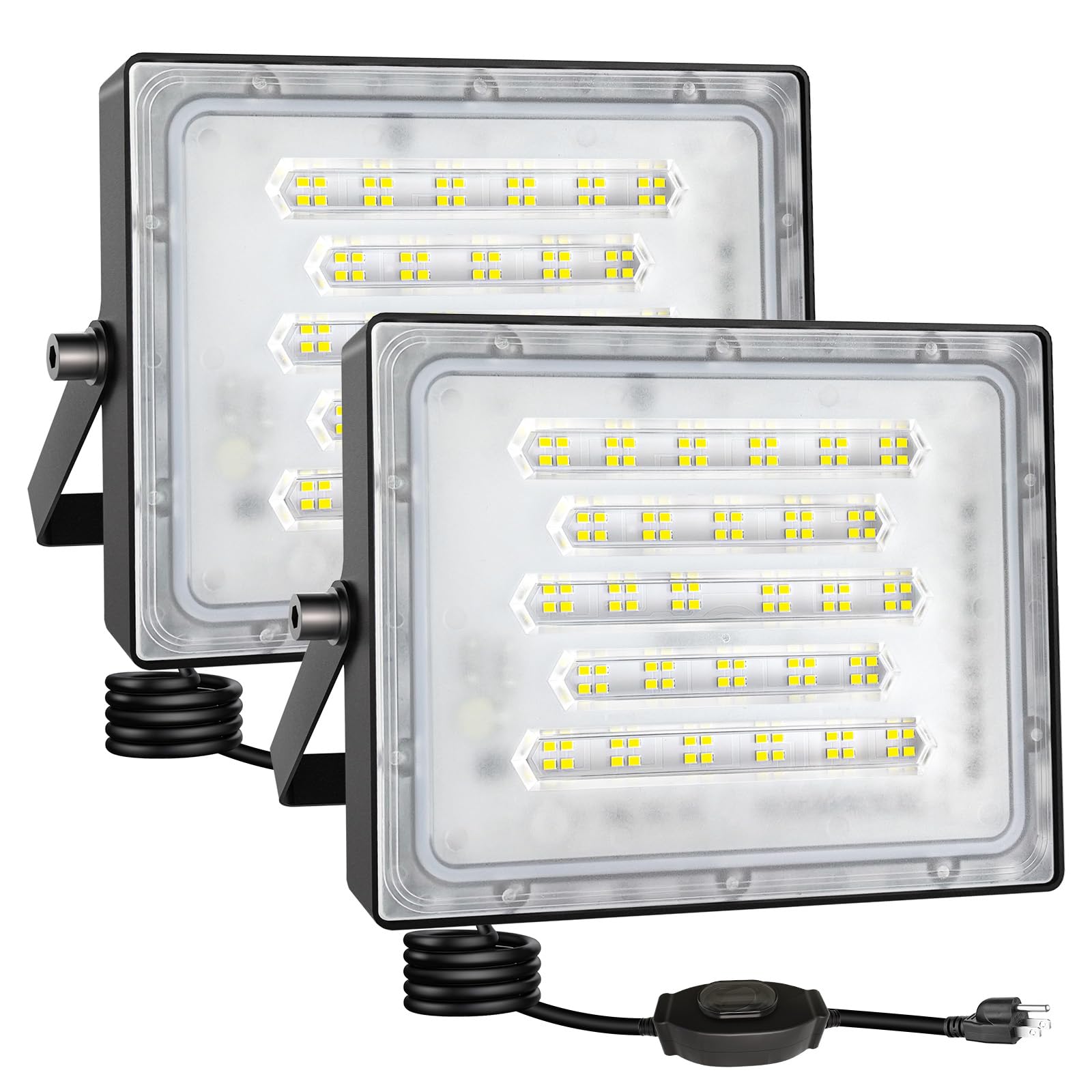 STASUN 2Pack 100W LED Flood Lights Outdoor, 10000lm Bright Work Light ...