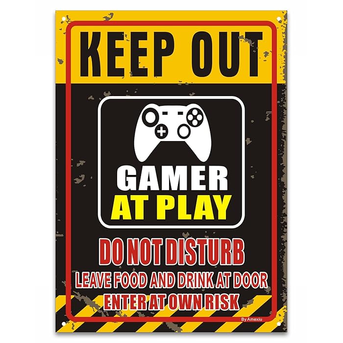 Buy Keep Out Gamer At Play Sign Do not Disturb Warning Sign, 10 x 7 x 0 ...