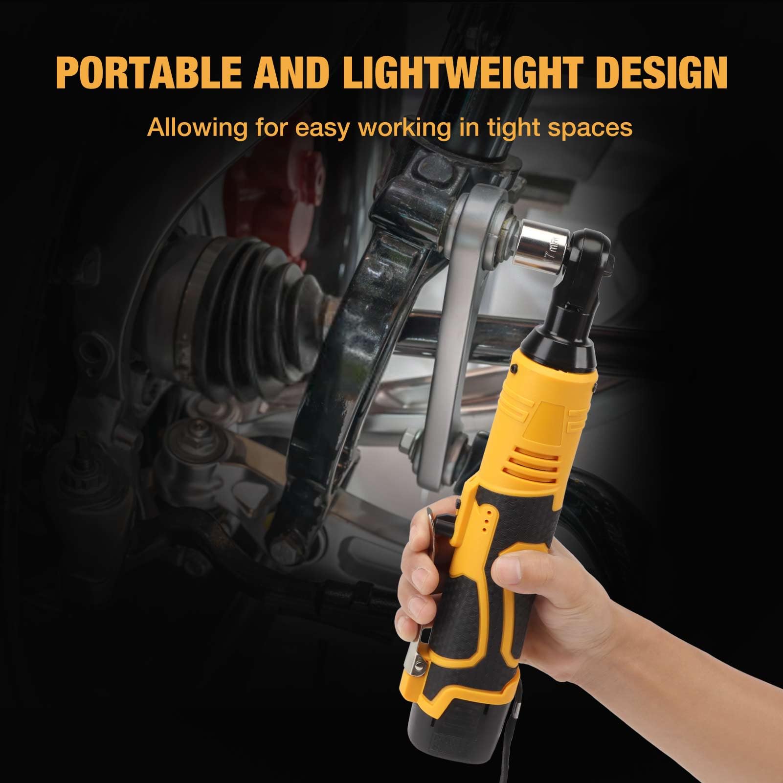 Ratchet Wrench With LED Light 3/8" Cordless Electric Ratchet Wrench ...