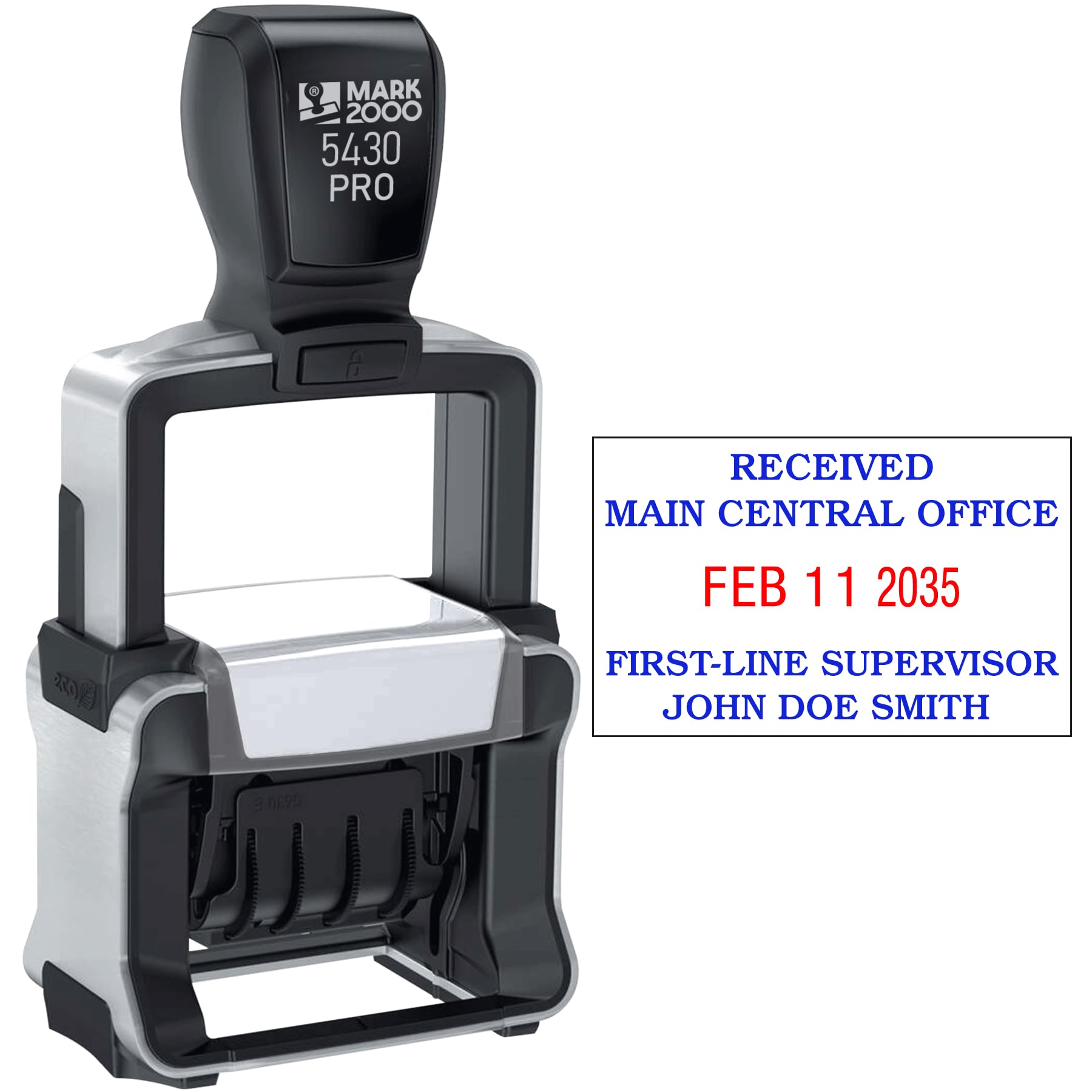 Amazon.com: Mark 2000 5430 Sello de fecha autoentintado profesional con ...