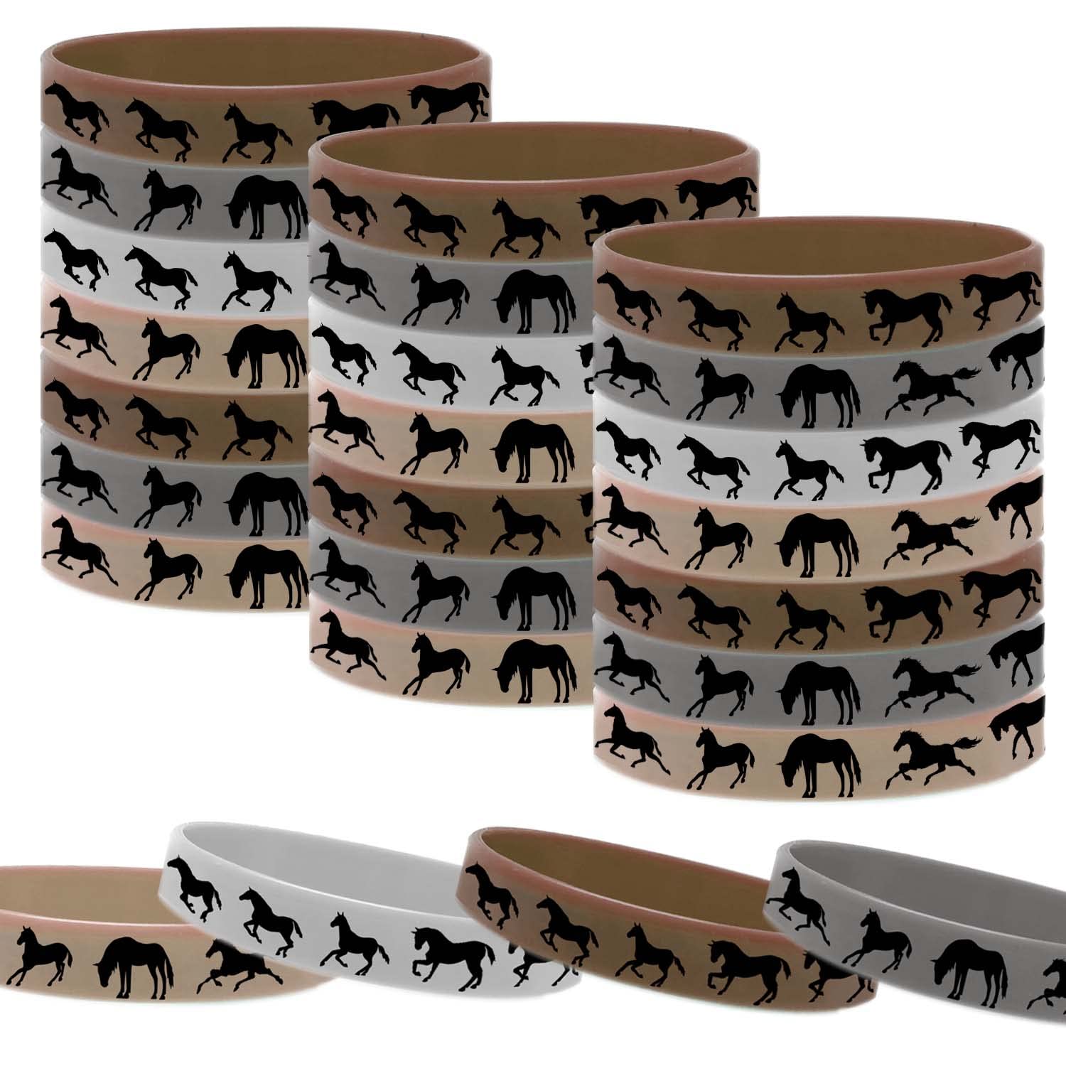 Amazon.com: CupaPlay 48PCS Horse Rubber Bracelets - Derby Day Horse ...