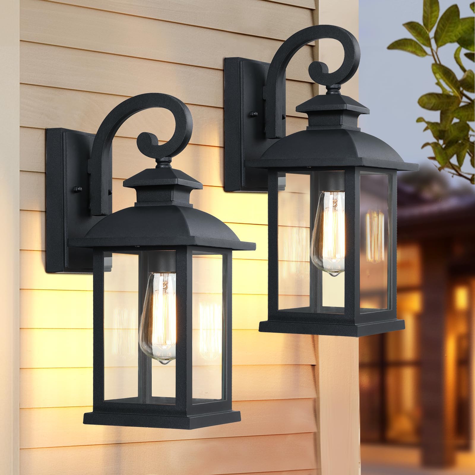 SNRU Outdoor Wall Lighting Fixtures 2-Pack, 15