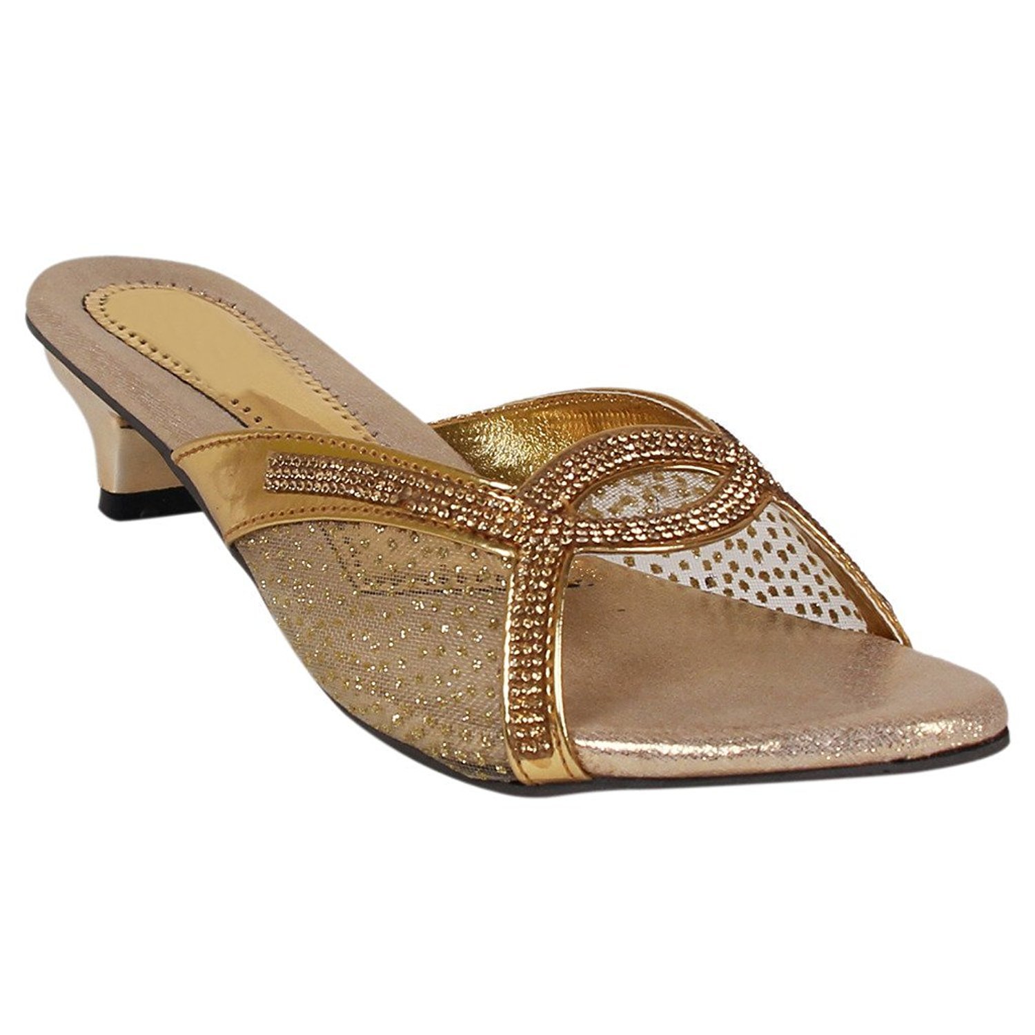 Buy Footshez Women's Gold Fashion Slippers - 4 UK (37 EU) (6.5 US) (125 ...