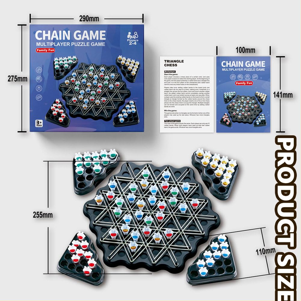 Chain Triangle Game Family Fun Night Chess Set Chain Triangle Board ...