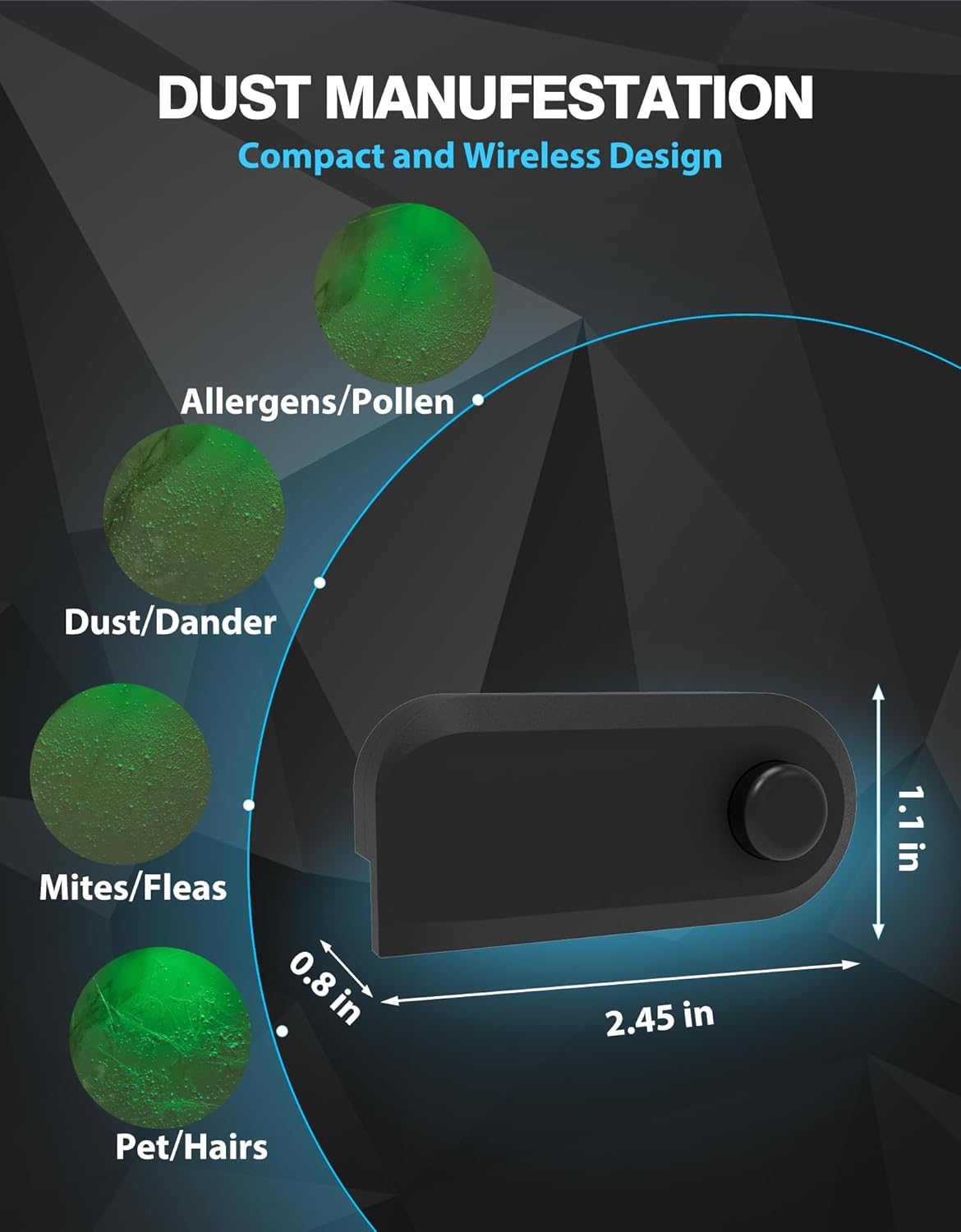 QPDZ Rechargeable Vacuum Cleaner Dust Detection Light, Green Light ...