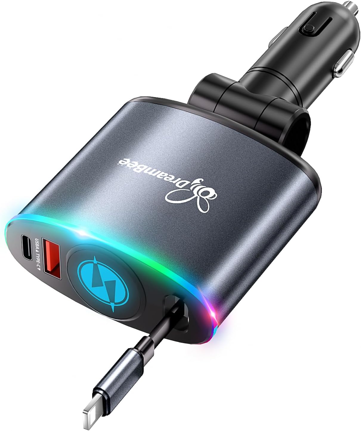 Amazon.com: Retractable Car Charger with 100W, 4 in 1 Car Fast Charger ...