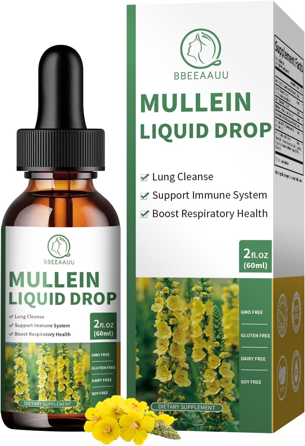 Amazon.com: BBEEAAUU Mullein Drops for Lungs, 16-in-1 Mullein Leaf Extract for Lung Cleanse ...