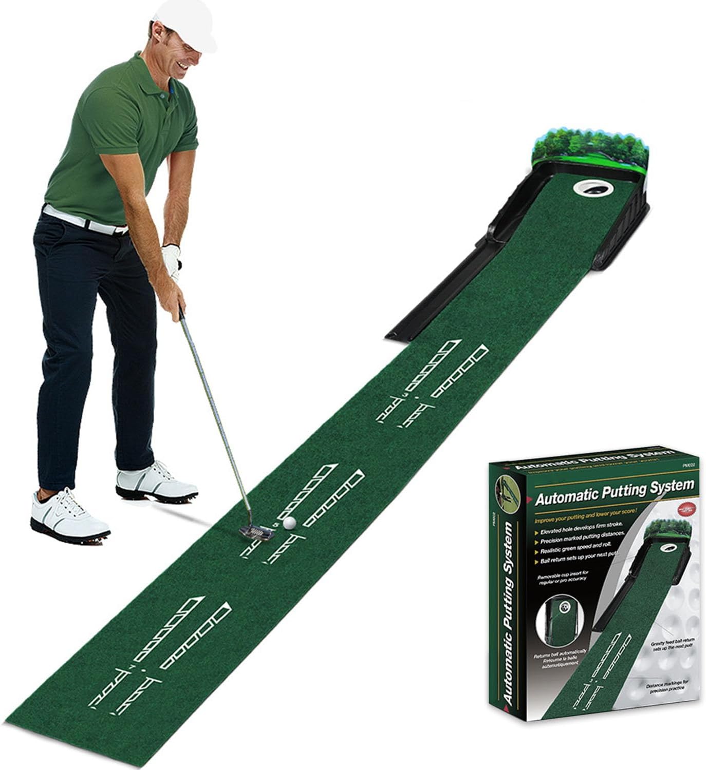 Golf Putting Green Mat with Ball Return - Indoor/Outdoor Large Golf ...