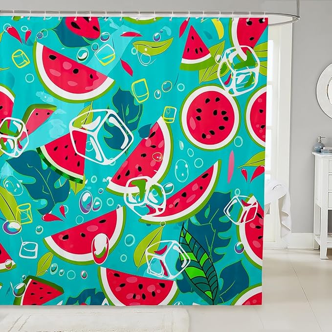 Amazon.com: Feelyou Watermelon Fabric Shower Curtain Summer Fruit Decor ...