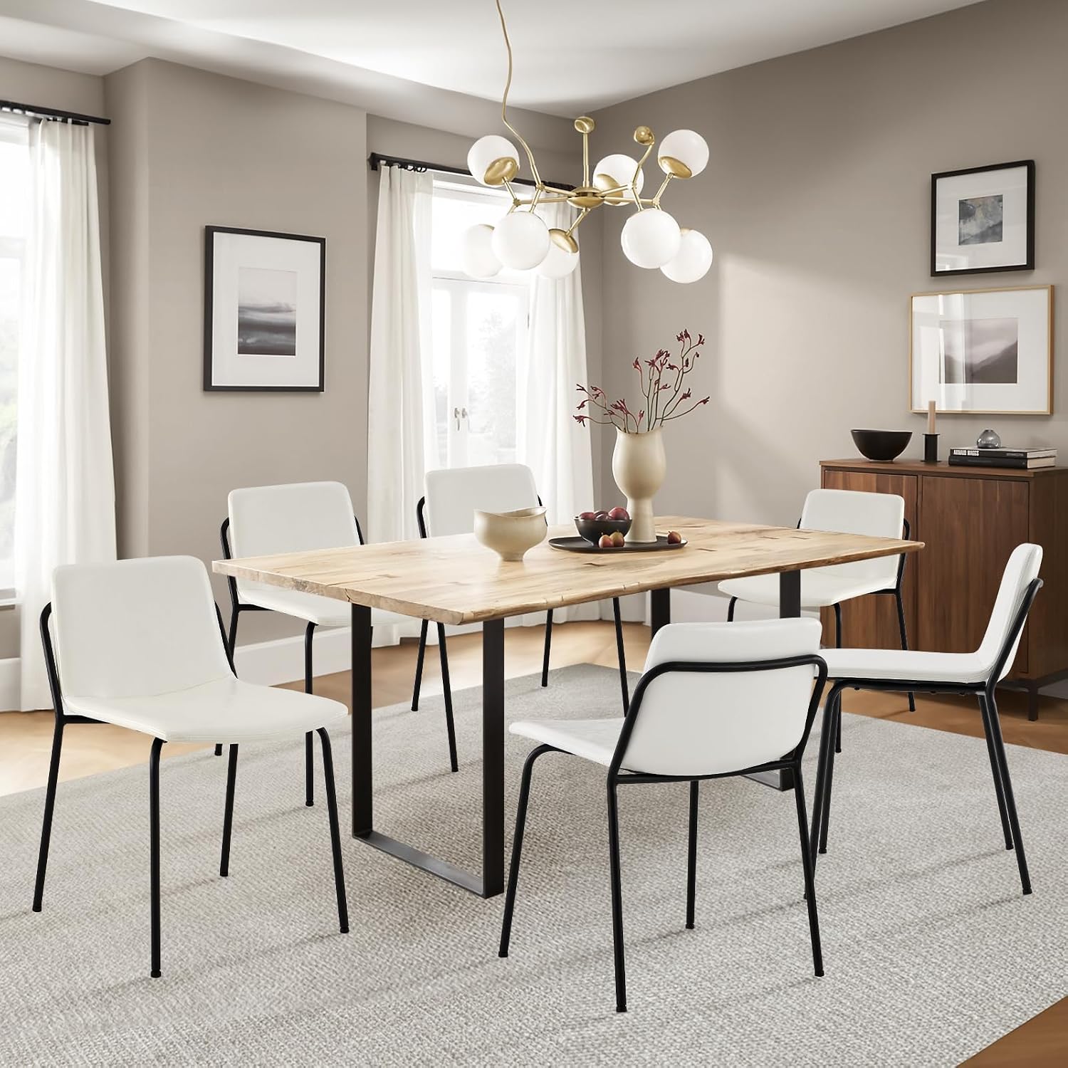 Amazon.com - Modern Dining Chairs Set of 6, Upholstered Dining Room ...