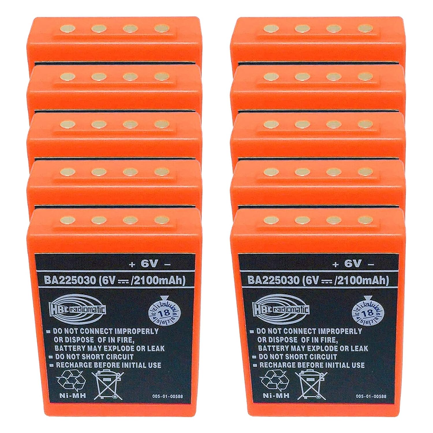 Amazon.com: HOWING 10Pcs BA225030 6V 2100mAh Ni-Mh Battery for HBC ...