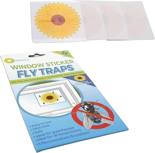 Dapetz ® 4 pieces Fly Stickers, Window Traps, Insect Killer Papers ...