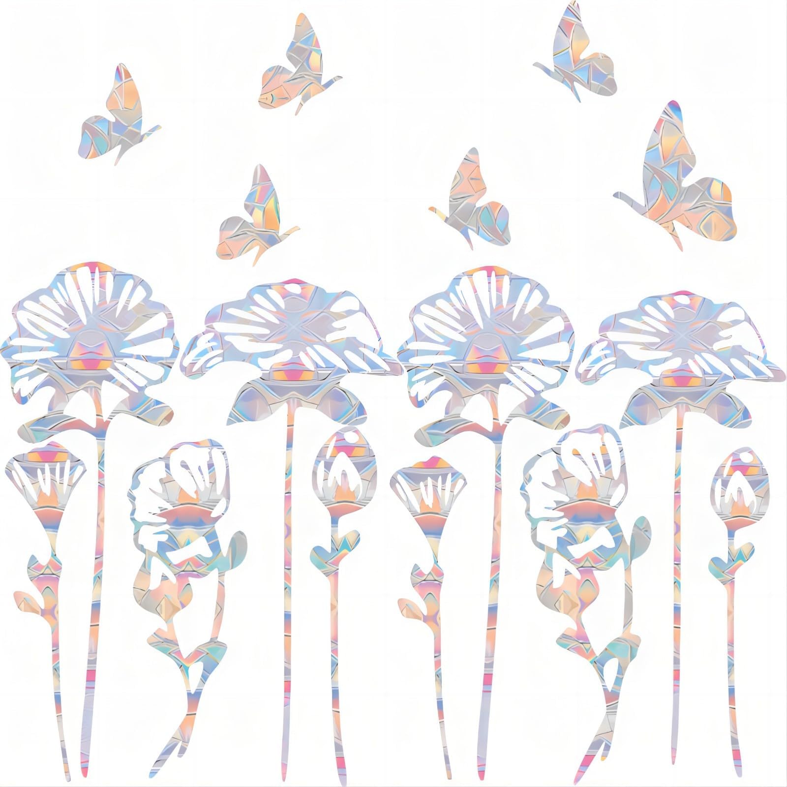 Amazon.com: Shawula 30PCS Flower Window Clings - Anti-Collision Decals ...