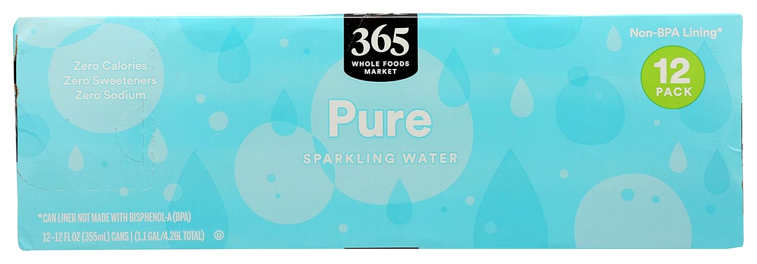 Amazon.com: 365 by Whole Foods Market, Water Sparkling Plain, 12 Fl Oz ...