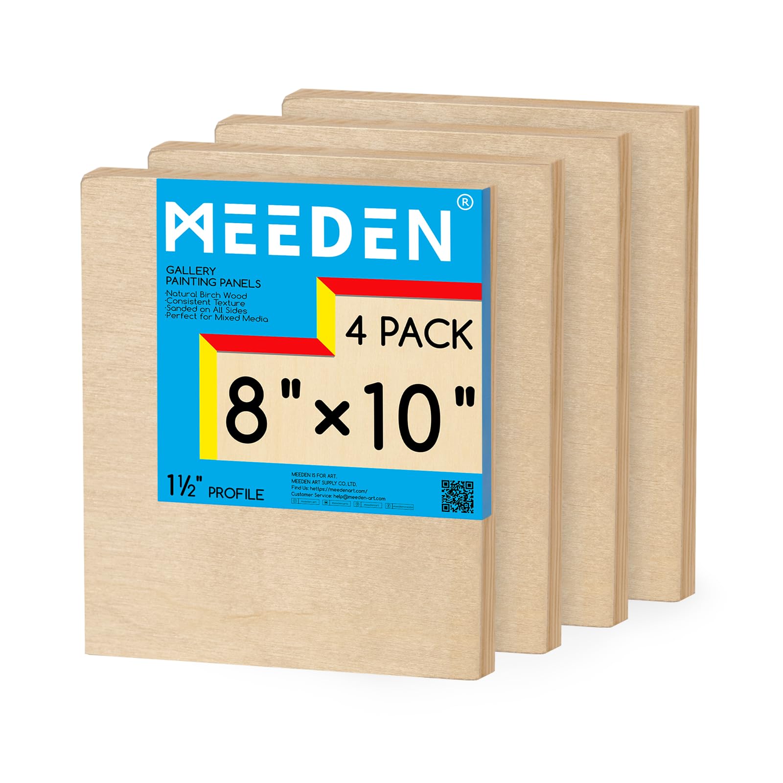 Amazon.com: MEEDEN Unfinished Wood Canvas Board: 1-1/2" Deep 8x10 ...