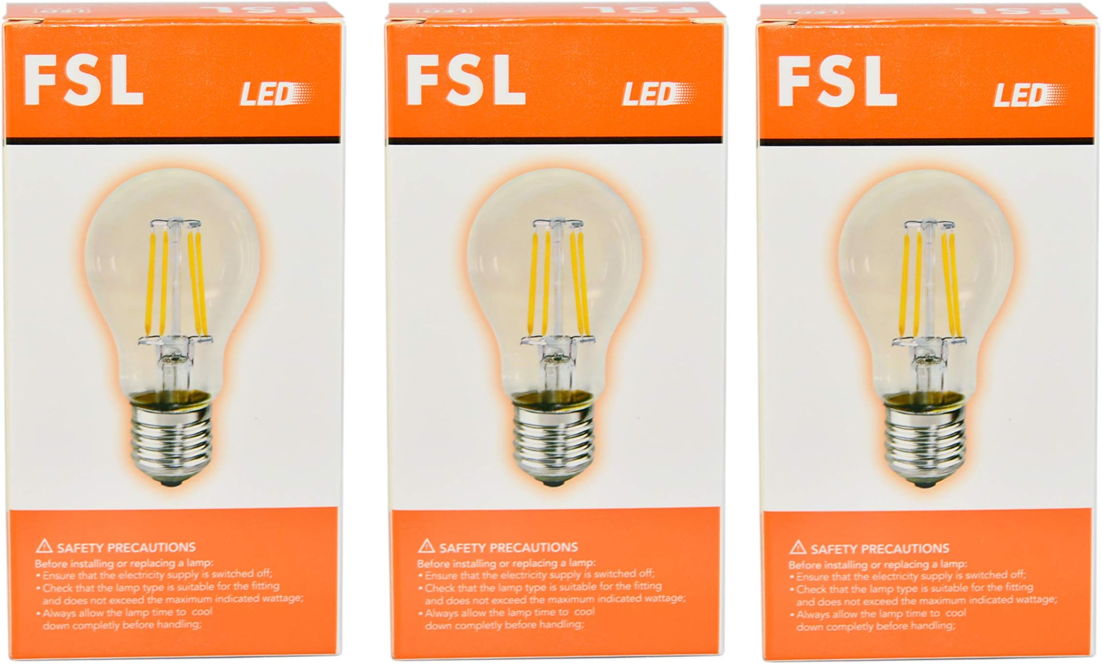 FSL LED Bulb Dimmable A60 8W Filament E27 Warm White 2700K (Price for ...