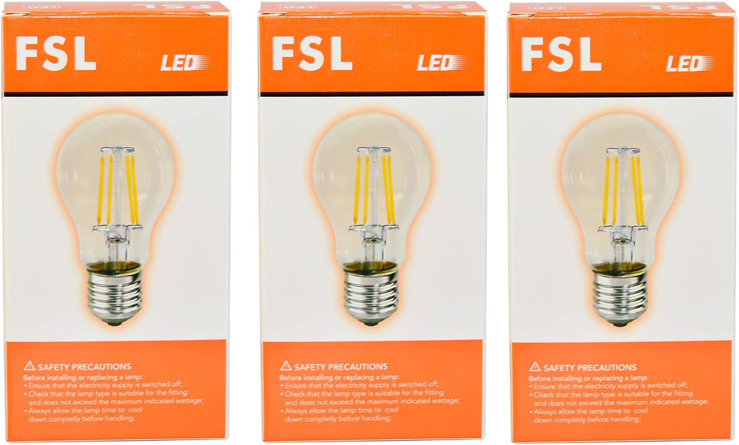 FSL LED Bulb Dimmable A60 8W Filament E27 Warm White 2700K (Price for ...