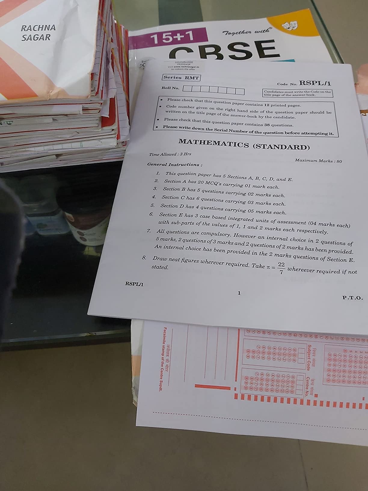 CBSE Pariksha Mathematics (Standard) Class 10 Pre-Board Papers Exam ...