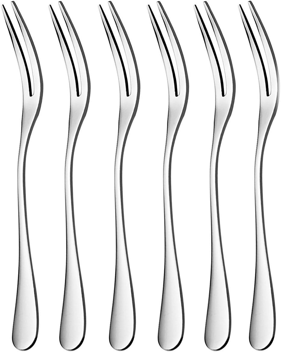 Amazon.com: 6 Pieces Stainless Steel Fruit Forks Cocktail Forks Two ...