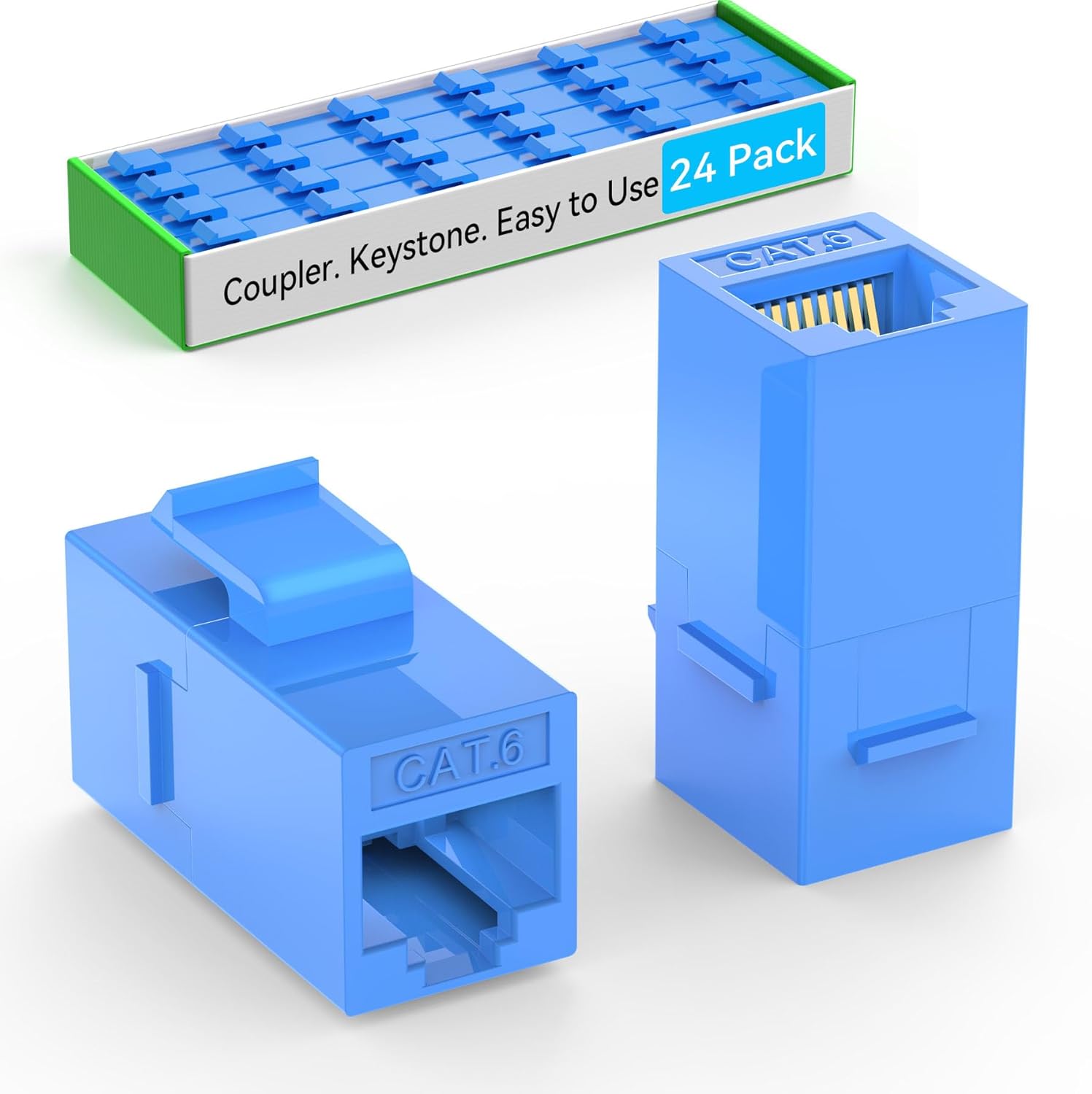Amazon.com: Sokqovt CAT6 RJ45 Keystone Coupler (24 Pack), Cat6 Keystone ...