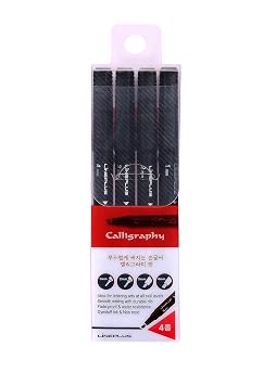 LinePlus Calligraphy Pen Set of 4 (Black) : Amazon.in: Office Products