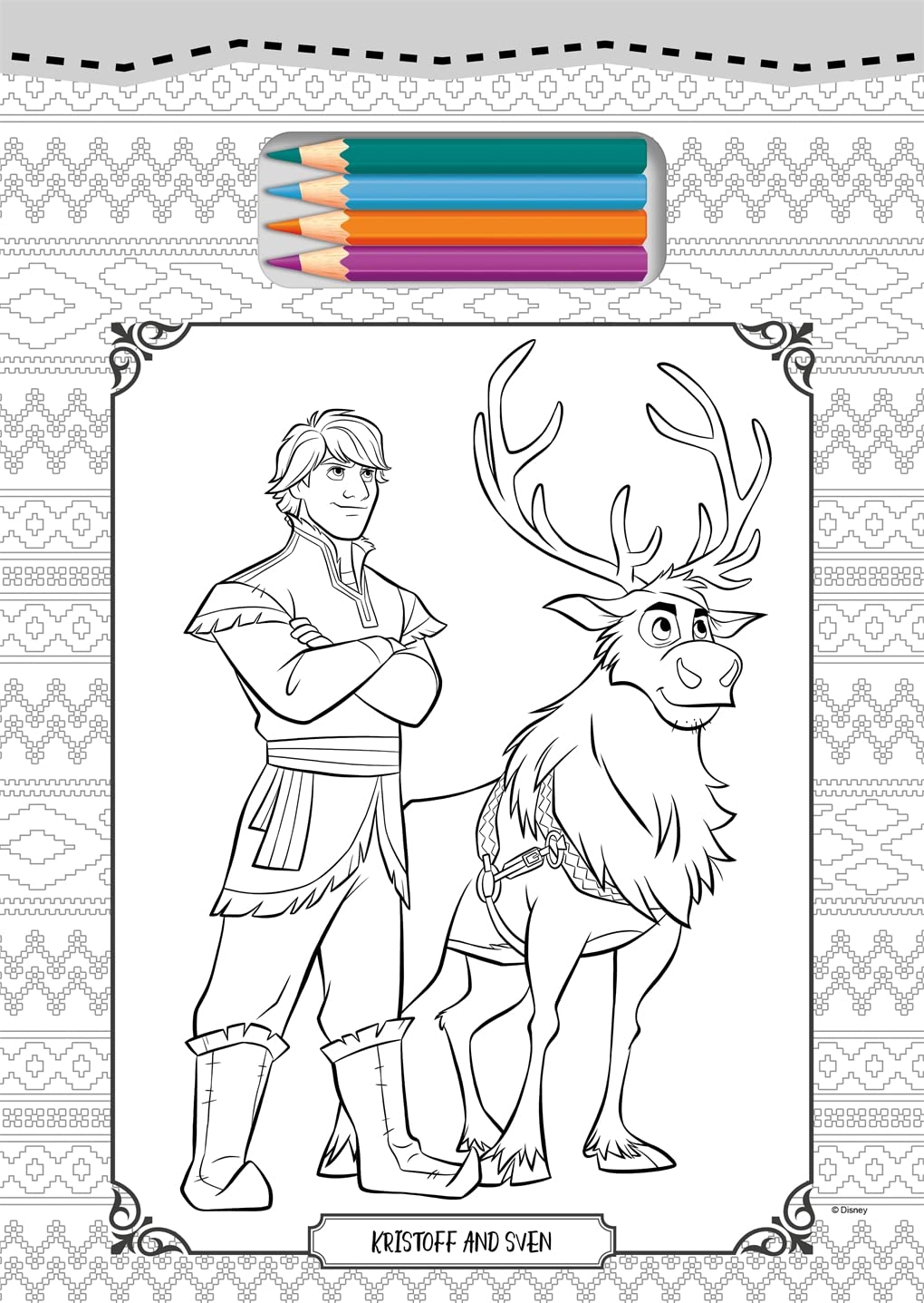 Frozen Kristoff And Sven Coloring Pages