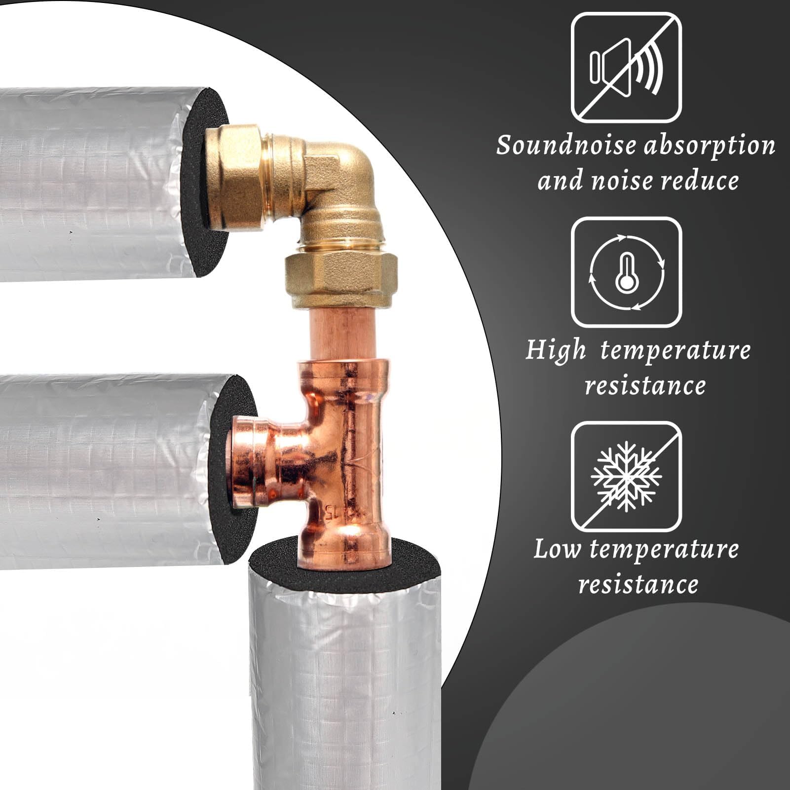 Freeze Protection Insulation Pipe Insulation Foam Tubes With Aluminum ...